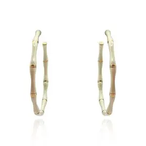 MICHAEL NASH JEWELRY Sloan Bamboo Hoop Earrings - White