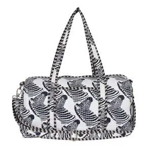 CYC Zebra Print Weekender Bag - White/black
