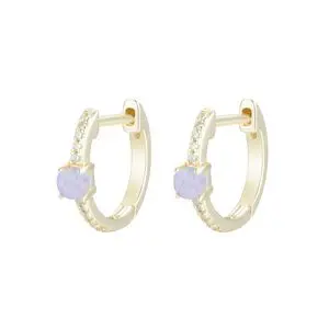 KAMARIA Opal And Crystal Huggie Earrings - Purple
