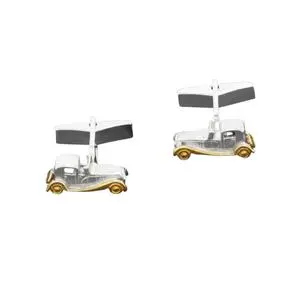 SIMON KEMP JEWELLERS Sterling And 18ct Gold Rolls Royce Cufflinks - Silver