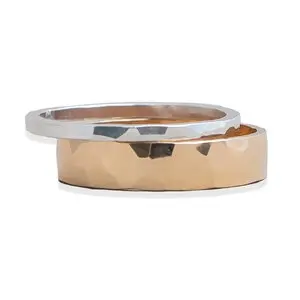 KATE KOEL Silver And Two Tone Stacking Rings Set - Gold