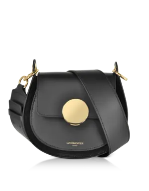 LE PARMENTIER Yucca Suede And Leather Shoulder Bag Black