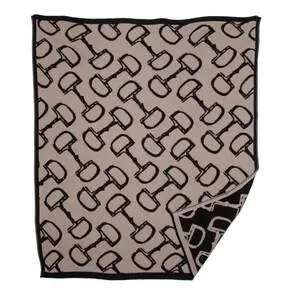 In2green Reversible Sustainable Knit Equestrian Throw Blanket Bits