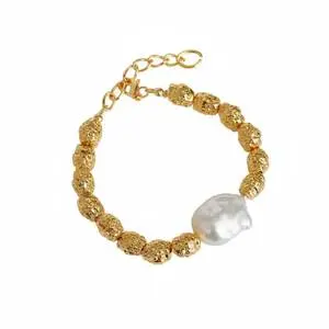 ANGEL BAROCCO Baroque Pearl And -plated Copper Bracelet - Gold