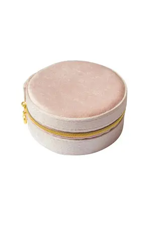 SEREE Round Jewelry Travel Case - Pink