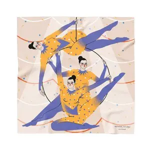 MOMME STUDIO Around The Hoop Neck Silk Scarf - Beige