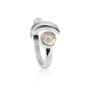 THE JEWELLERY STORE LONDON Adjustable Moonstone Ring In Sterling Silver - White/silver