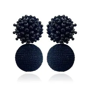PINAR OZEVLAT Dandelion Bon Bon's Earrings - Black