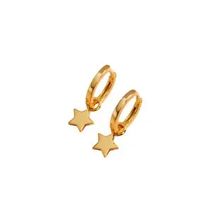 POSH TOTTY DESIGNS Star Charm Huggie Hoop Earrings - Gold