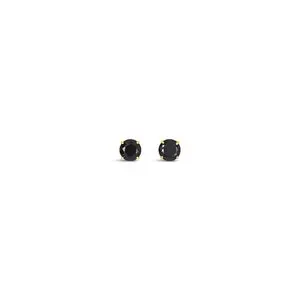 LUTIRO Round Six Mm Studs 10k Gold Earrings - Black