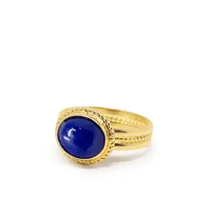 VINTOUCH ITALY Fascetta Gold-Plated Lapis Ring