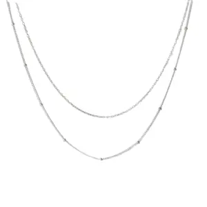 ESTERAH Double Bobble Chain Necklace - Silver