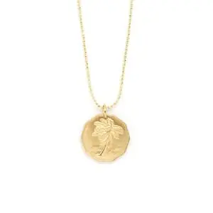 SALTY CALI Cocos Coin Pendant Necklace - Gold