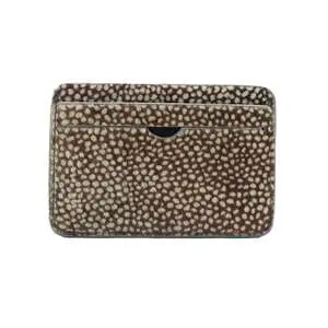 GODI. Hair-on Hide Leather Cardholder – Slim Cowhide Wallet Light Moss - Green