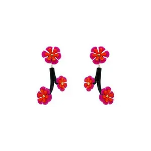 GISSA BICALHO Branch Daisies Acrylic Earrings - Red
