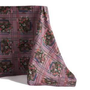 SOPHIE WILLIAMSON DESIGN Extra Large Tablecloth In Dusty Lilac With Romantic Roses And Bold Lines - Pink