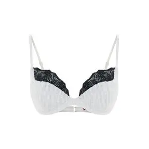 PCFG Sequin Bra With Lace Details - White