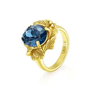 UNALOE Coleus Ovalis Ring With Zirconia - Gold/blue