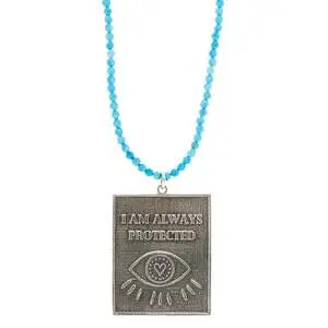 EBRU JEWELRY Sterling Silver Turquoise Beaded Pendant Necklace - Blue/silver