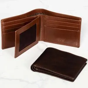 HIDES LEATHER CO. Classic Full-grain Wallet, Handmade Id And Card Organizer - Brown