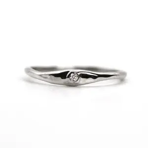VICSTONENYC FINE JEWELRY 14k Gold Diamond Hammered Ring