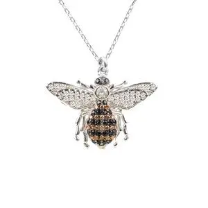 LATELITA Honey Bee Pendant Necklace - Silver