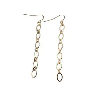 AMY DELSON JEWELRY Glenda En Link Dangle Chain Earrings - Gold