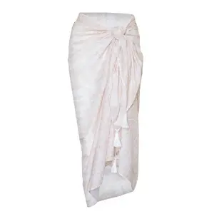 SOPHIA ALEXIA Neutrals Sand Pebble Cotton Sarong - White