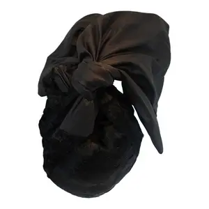 ROMER MILLINERY Twisturban Faux Fur & Silk Shantung Turban