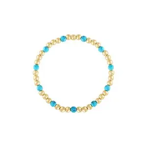 OLIVIA LE Beaded Bracelet With Turquoise Magnesite Gemstones - Blue