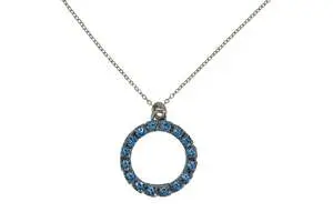 VICKISARGE The Hoop Necklace In Platinum - Blue