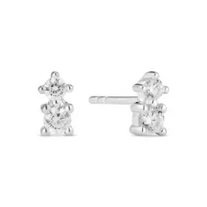 SIF JAKOBS JEWELLERY Lucente Due Silver Stud Earrings - Silver/white