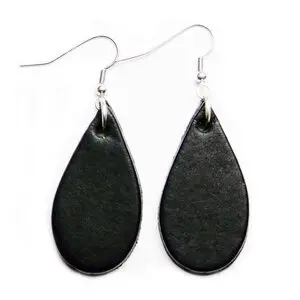 N'DAMUS LONDON Auricle Leather Earrings - Black