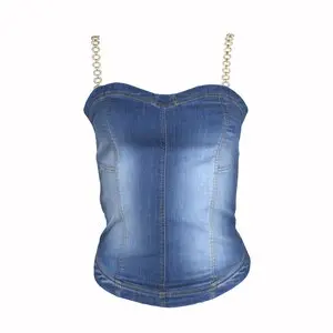 LALIPOP DESIGN Indigo Denim Crop Top
