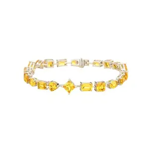 JUVETTI  Una White Gold Tennis Bracelet With Sapphire - White/yellow