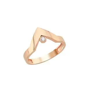 DIME TRIBE V-shaped Diamond Ring - Gold