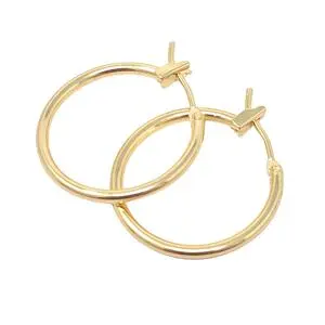 HARFI 14mm Plated Hoop Earrings - Gold