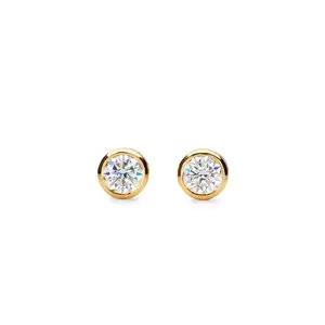 AUGUSTINE JEWELS Round Diamond Stud Earrings - Gold