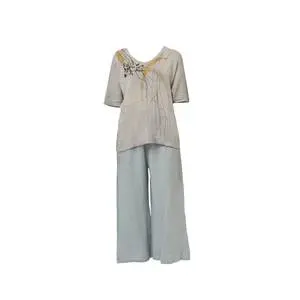 SANIYA KHAN Cotton Knit Top With Beading