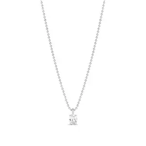 SHYMI Oval Cubic Zirconia Pendant Necklace - Silver