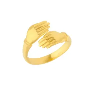 SPERO LONDON Hug Ring Sterling Silver & Plated Hands - Gold