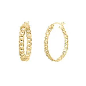 GOLD & HONEY Curb Link Oval Hoop Earrings - Gold