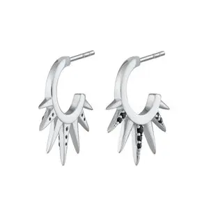 SCREAM PRETTY Sun Spike Hoop Earrings - Silver/black