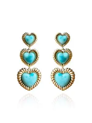 LAURA GRAY Sloan Triple Heart Earrings - Gold
