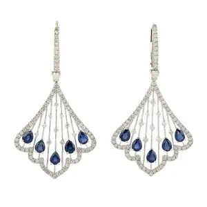 ARTISAN Sapphire And Diamond Chandelier Earrings - Blue/white