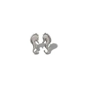 JAREDJAMIN Sea Horse Stud Earrings - Silver