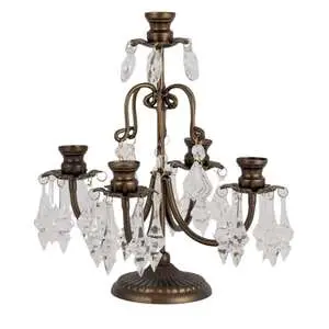 LILA RASA Crystal Girandoles 5 Arms Clear - Gold
