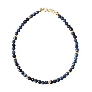 HERSELF COLLECTIONS 14k Gold And Sapphire Beaded Bracelet - Blue/gold