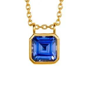 JUVETTI  Margo Gold Necklace Set With Sapphire - Gold/blue