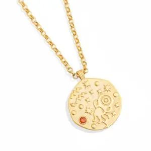 LATELITA Zodiac Birthstone Talisman Aquarius Necklace - Gold